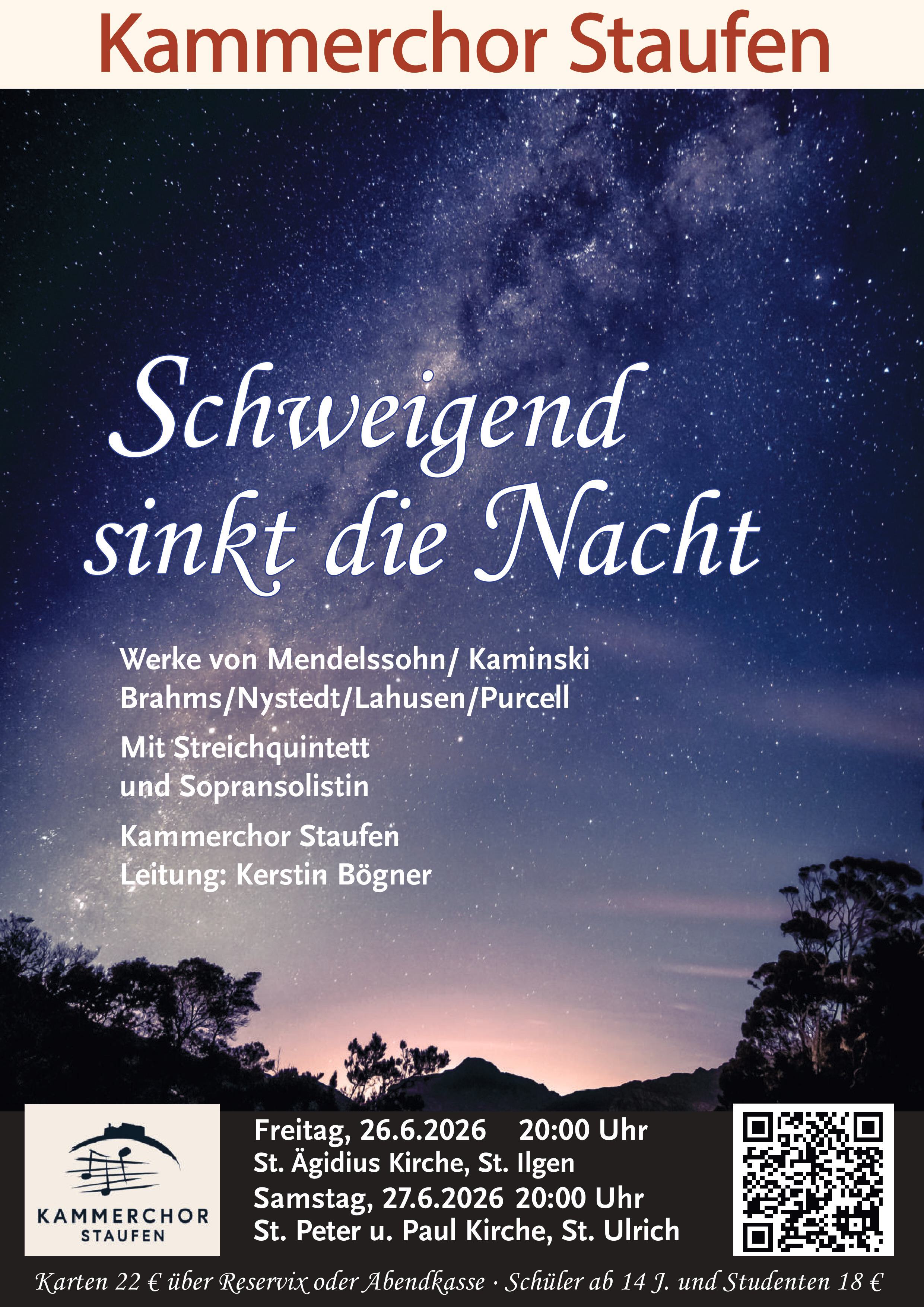 Schweigend sinkt die Nacht - Werke von Mendelssohn/Kaminski Brahms ...